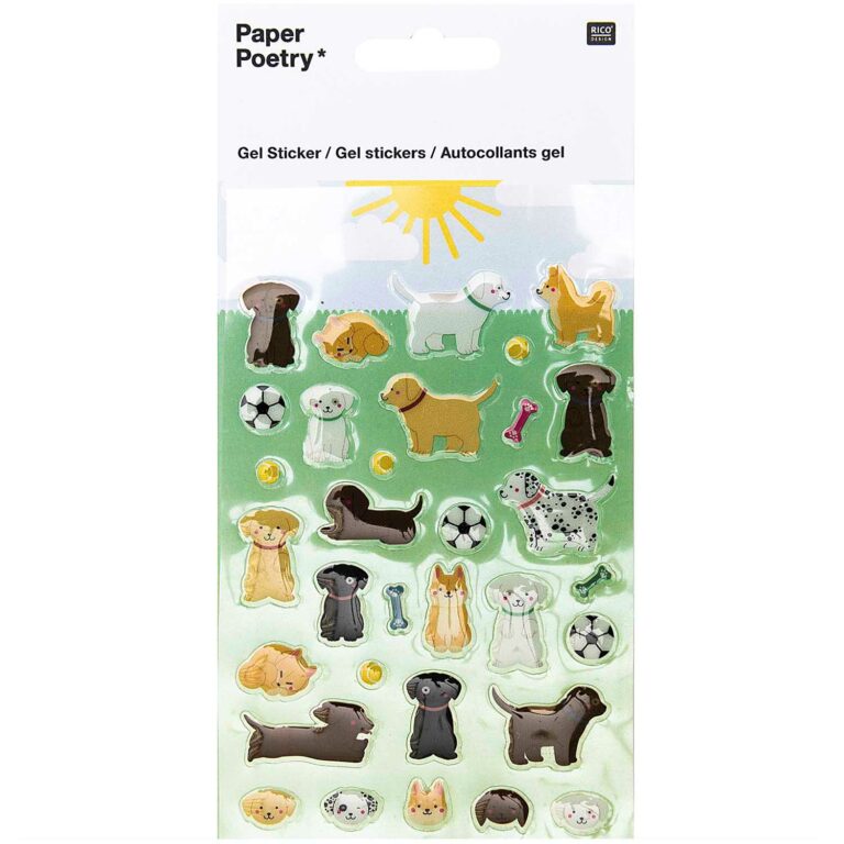 rico design - Gel-Sticker "Paper Poetry" – Hunde - LottiKlein