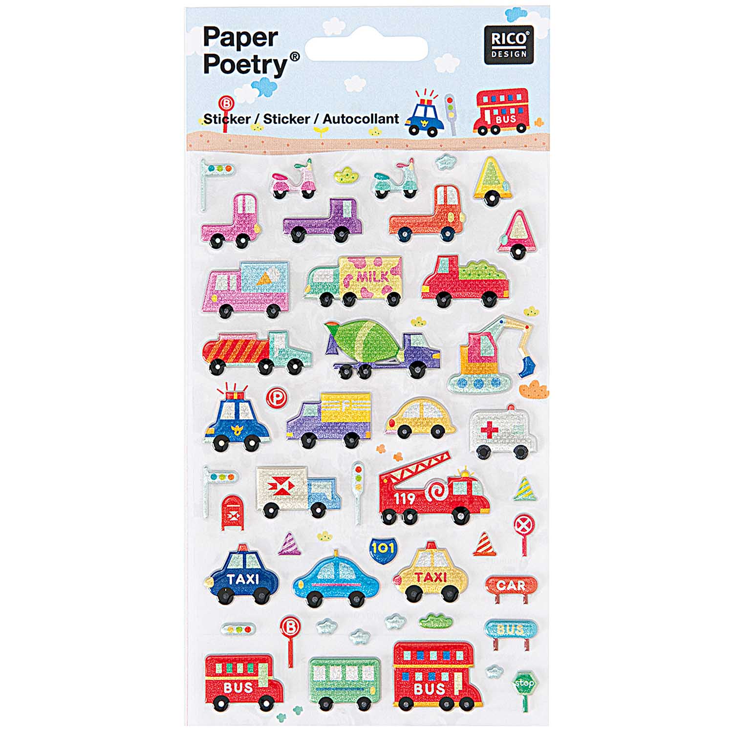 rico design - Sticker "Paper Poetry" – Fahrzeuge II - LottiKlein