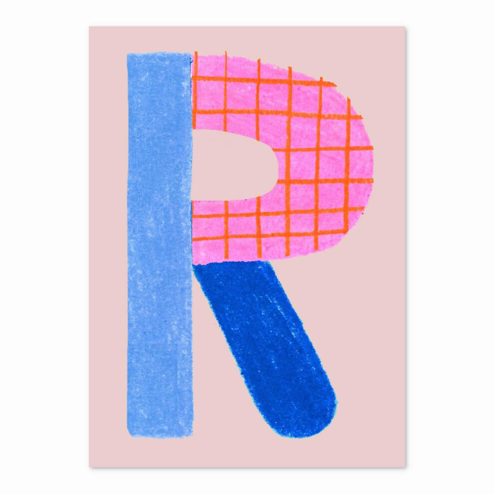 Frau Ottilie - Postkarte "ABC" - Buchstabe R - LottiKlein