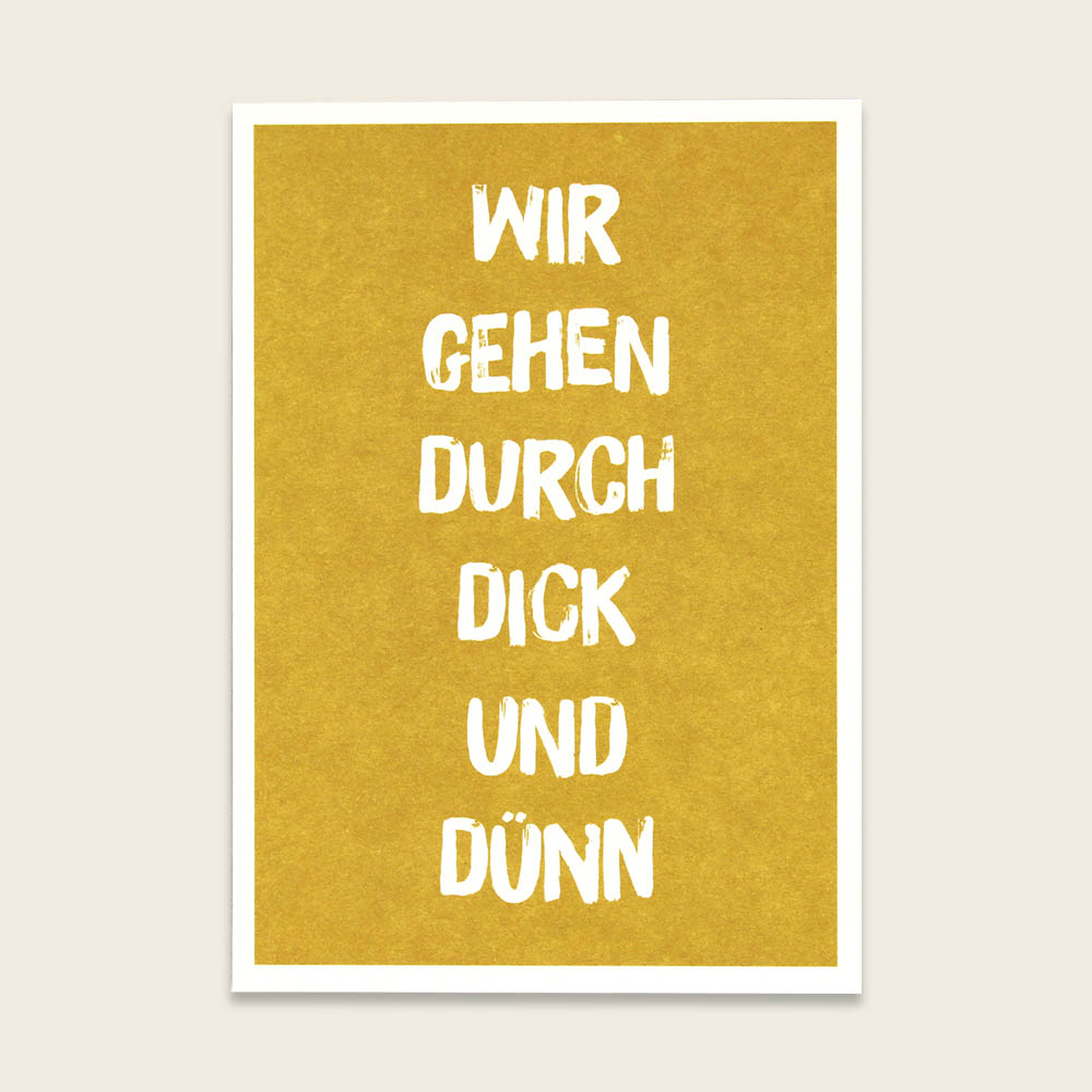 ava & yves - Postkarte – Wir gehen durch dick und dünn - LottiKlein